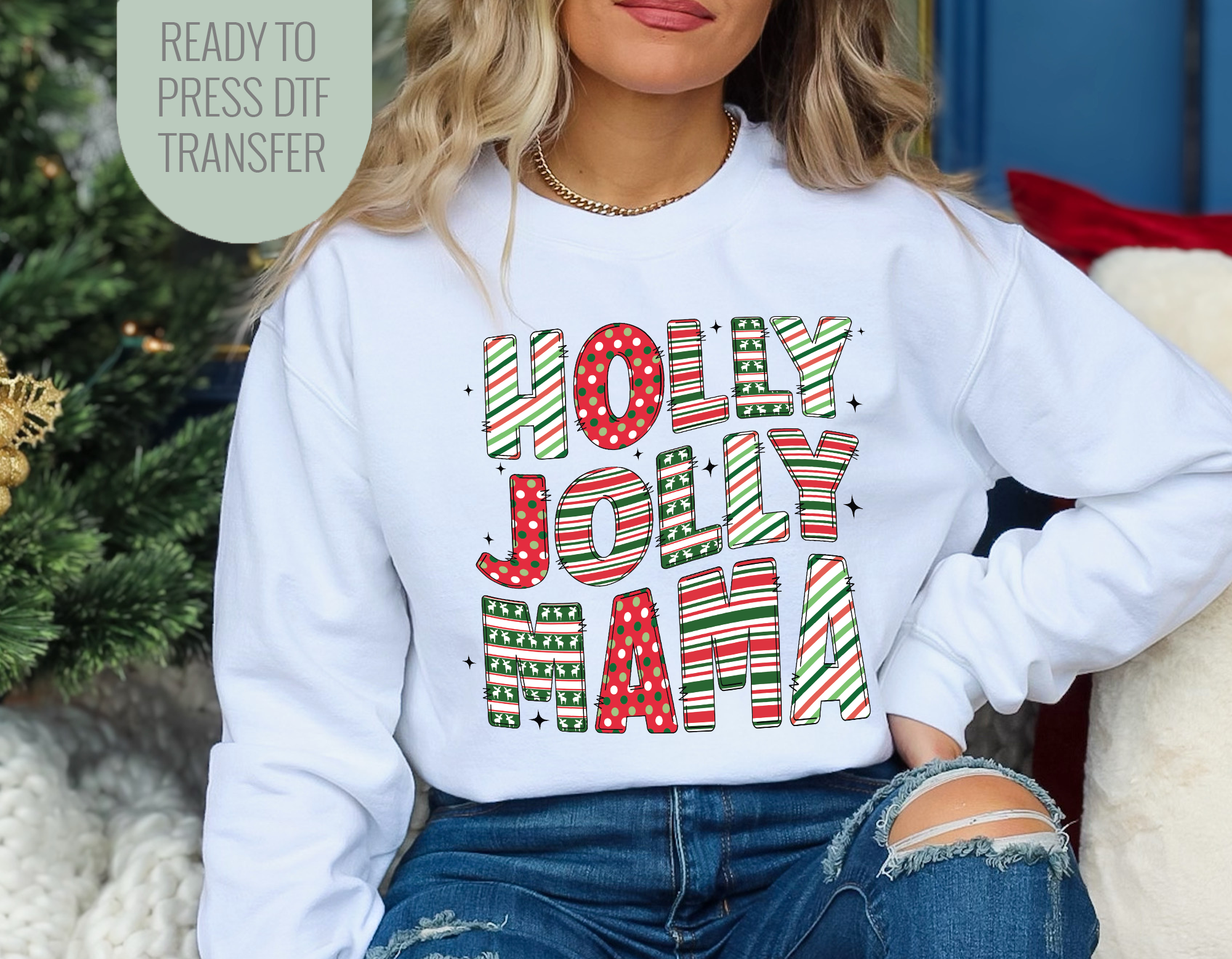 Holly Jolly Mama DTF – Kaela Batson Designs LLC